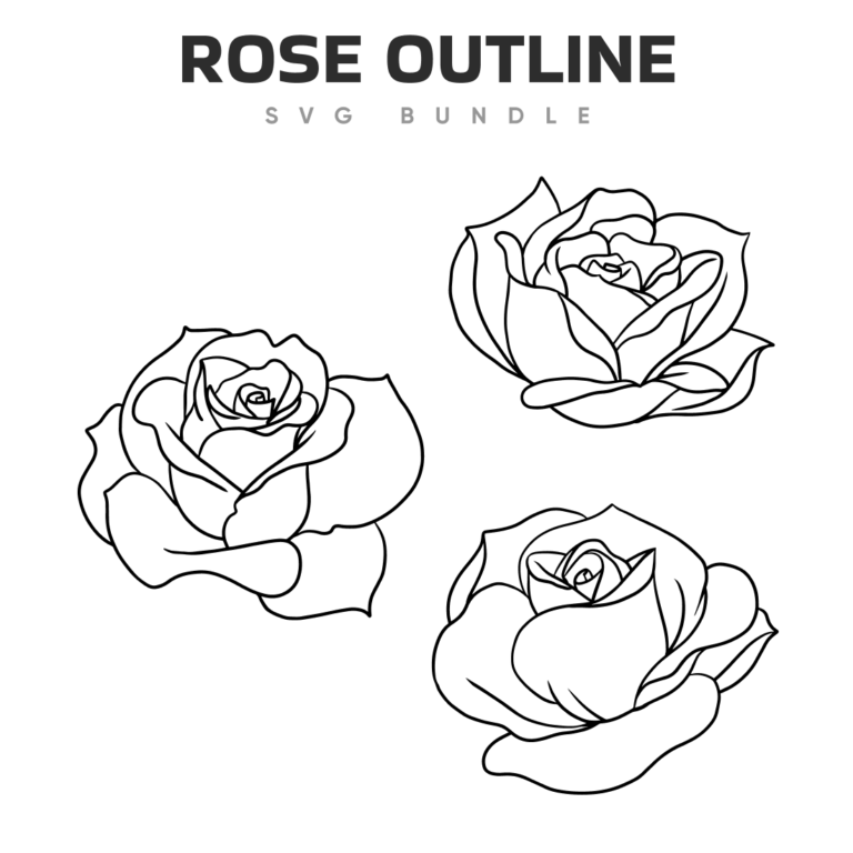 Rose Outline SVG Designs – MasterBundles
