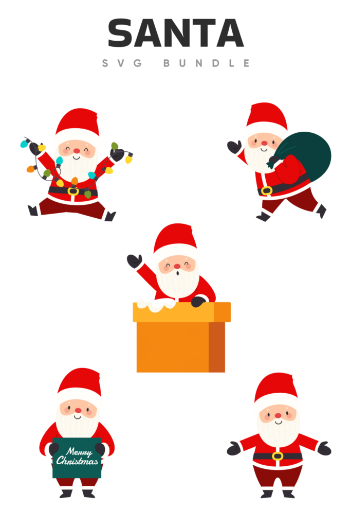 5 Santa SVG Designs – MasterBundles