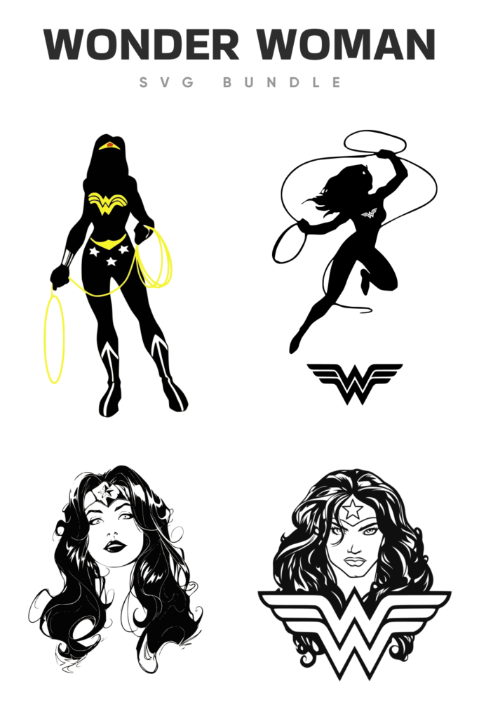 Black & White Wonder Woman SVG – MasterBundles