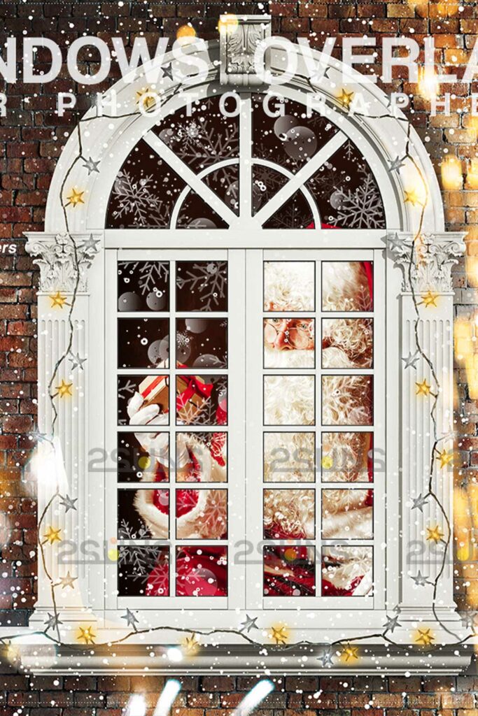 Window Frames Overlays Christmas Freeze Holiday photoshop - MasterBundles