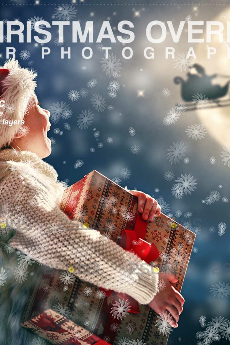 Christmas overlay, Glitter overlays, Photoshop overlay - MasterBundles