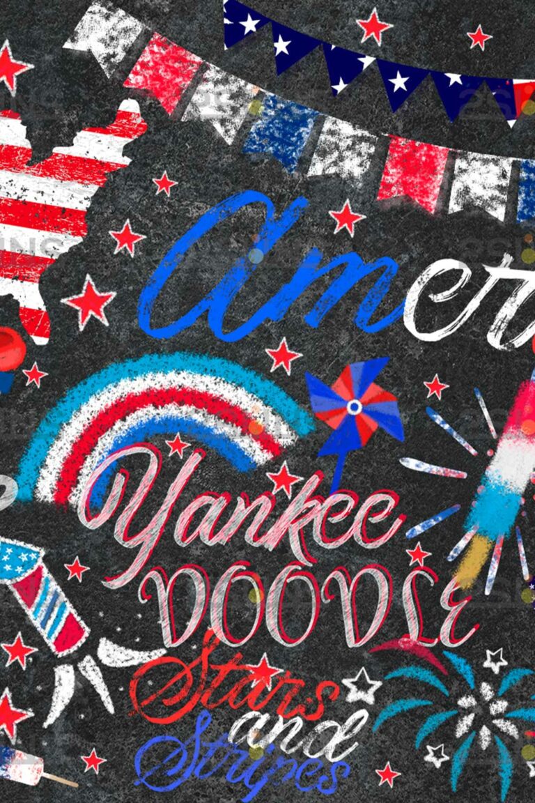 Chalk art overlay 4th of July, Photoshop overlay - MasterBundles