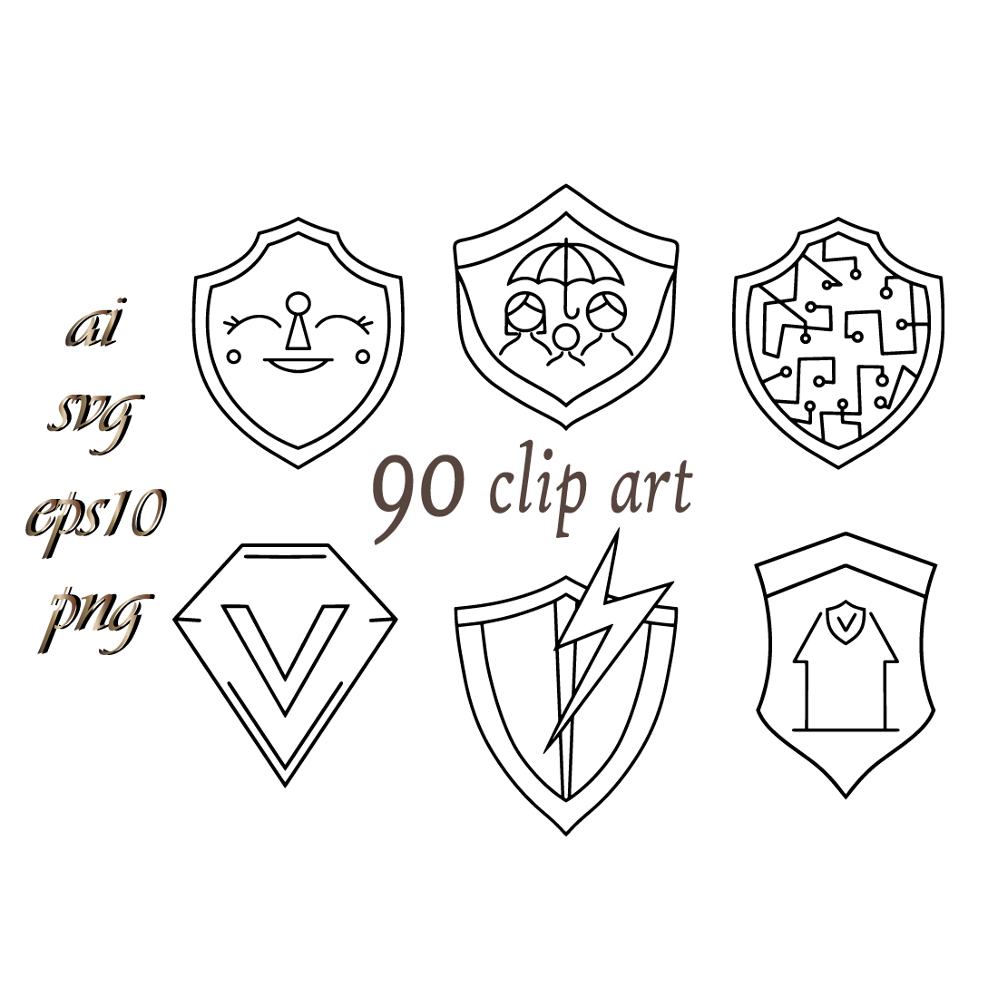 Shield guard clipart collection - MasterBundles