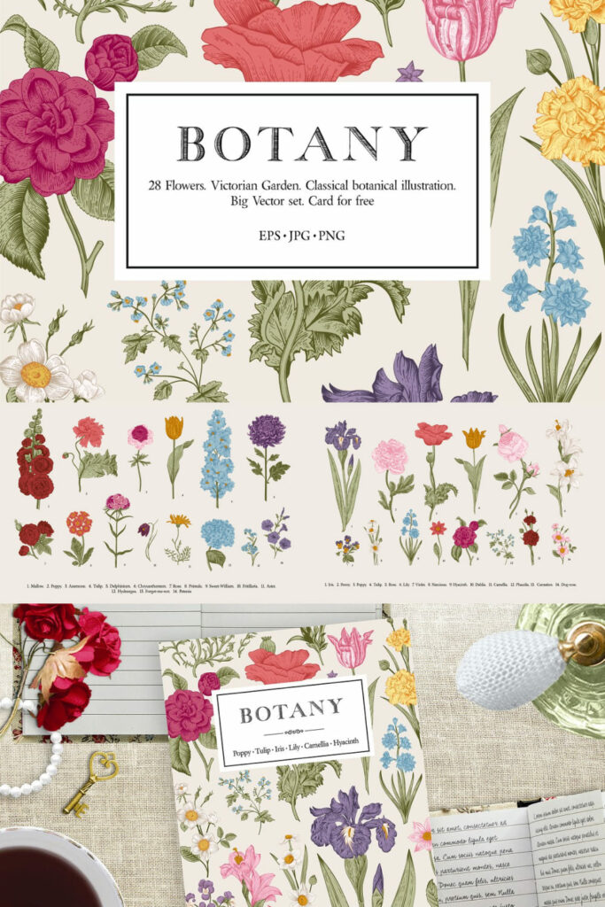 Botany. Victorian Garden. Color – MasterBundles