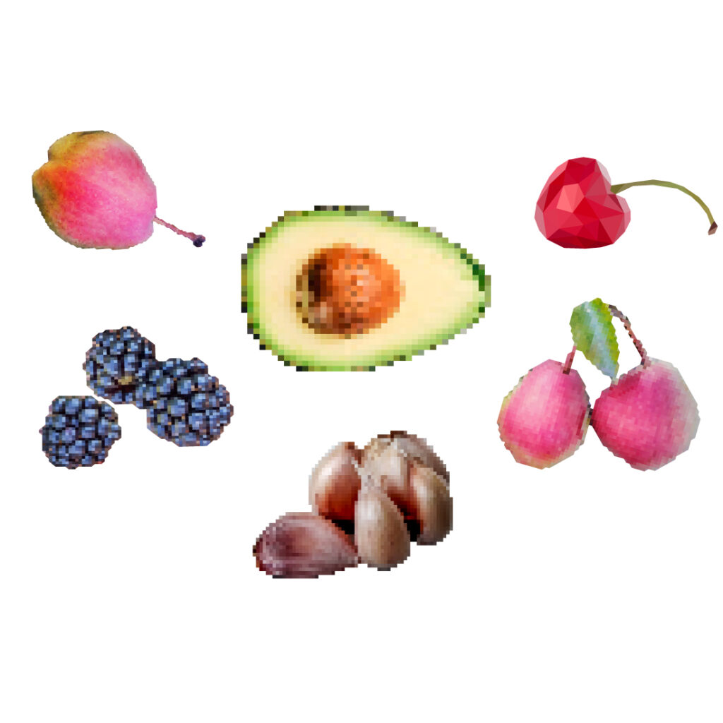 Low poly food Triangulation set Pixel clipar - MasterBundles