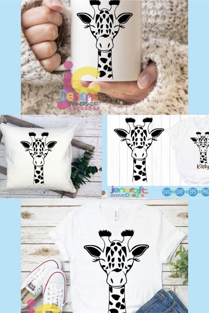 Baby Giraffe Face SVG, Cute Fun Safari Giraffe Head Cut File ...