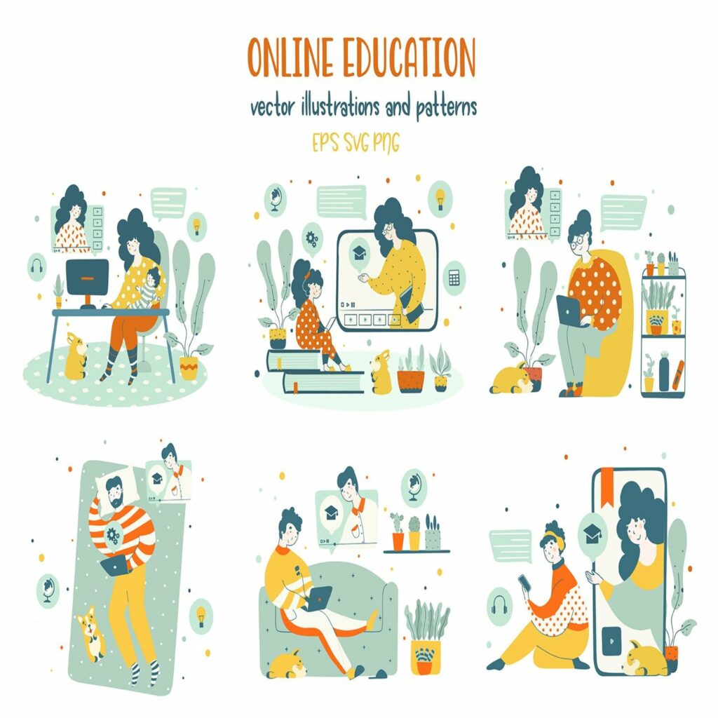 Online Education Illustrations – MasterBundles