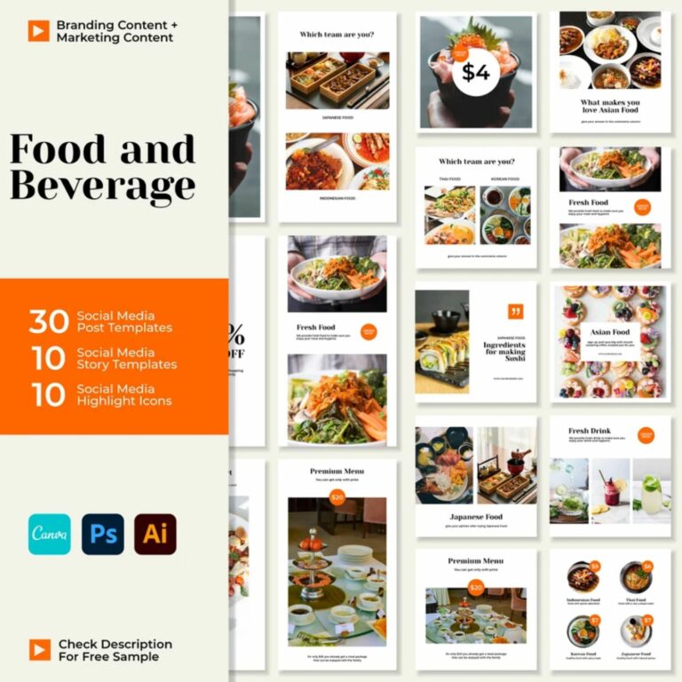 Restaurant Business Instagram Template Designs Food & Beverage Free ...