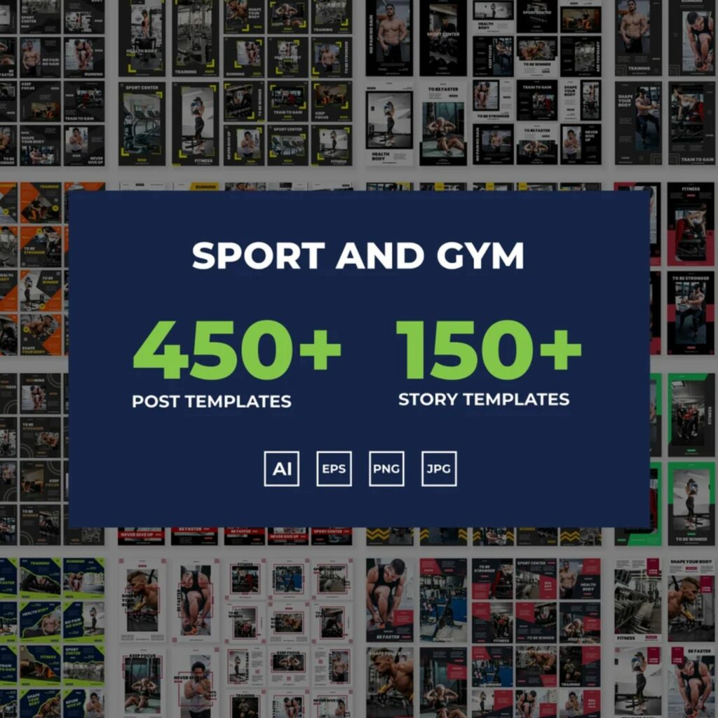 Social Media Bundle Template for Sport and Gym - MasterBundles