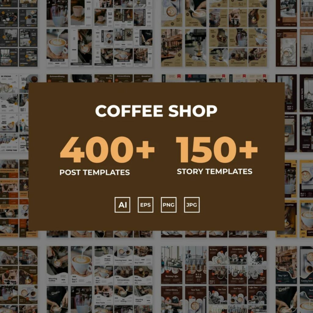 Social Media Bundle Template for Coffee Shop - MasterBundles