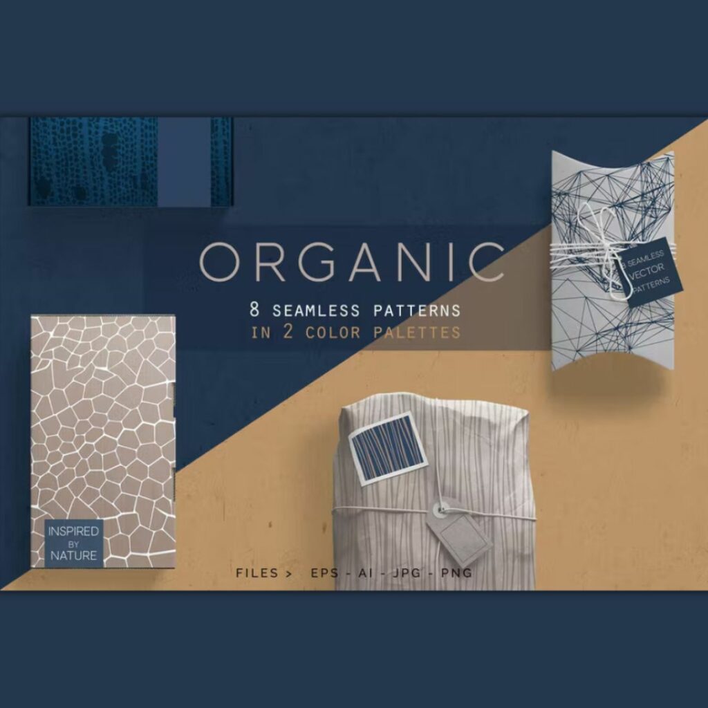 8 Organic Seamless Vector Patterns - MasterBundles