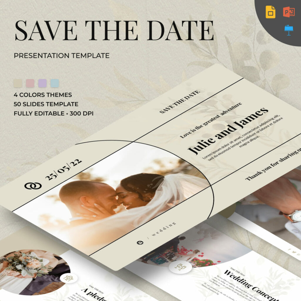 5 Wedding Invitation Powerpoint Templates – MasterBundles
