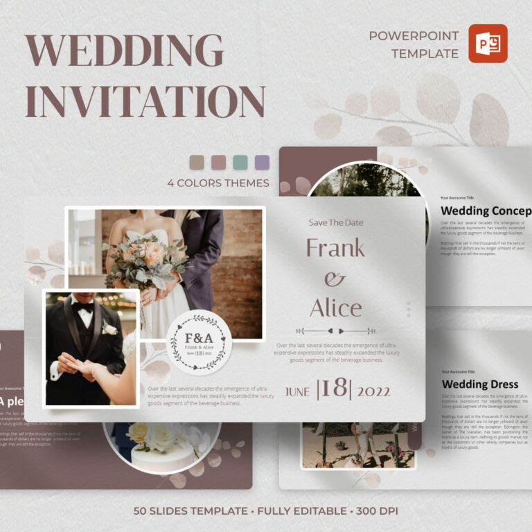 Wedding Invitation Powerpoint Template – MasterBundles