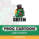 Frog Cartoon Logo Mascot – MasterBundles