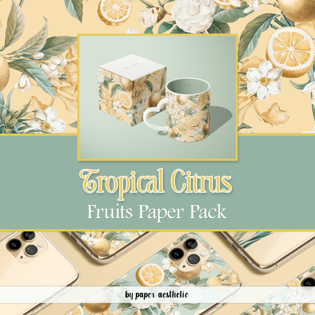 Tropical Citrus Fruits Paper Pack – MasterBundles