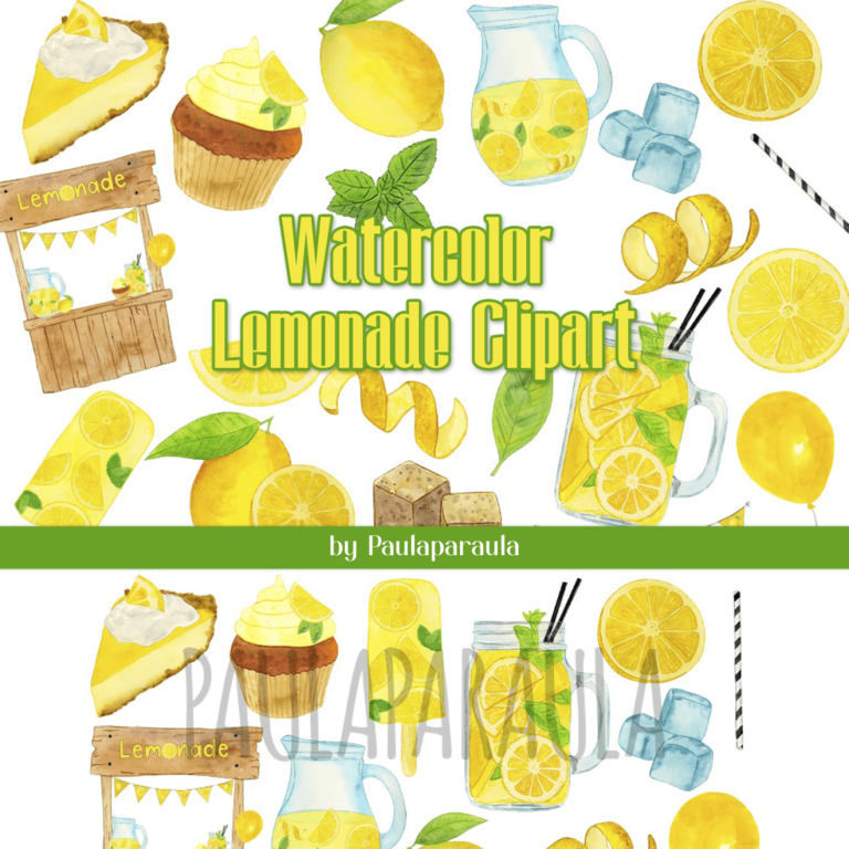 Watercolor Lemonade Clipart, Summer – MasterBundles