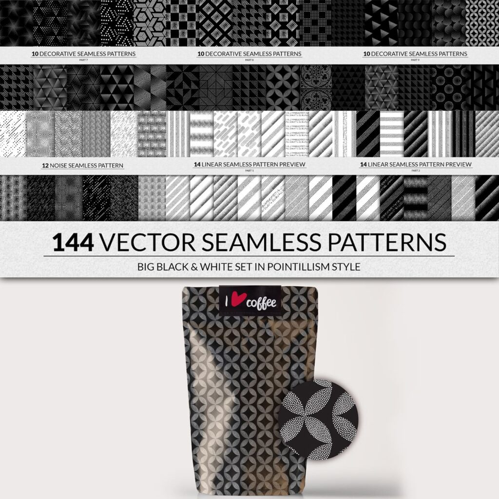144 Seamless Pointillism Patterns – MasterBundles