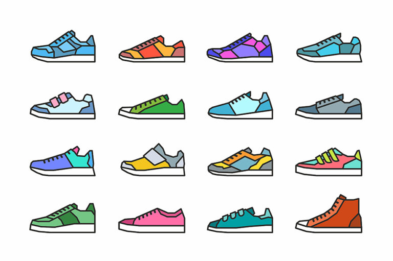 Sneakers Set + pattern - MasterBundles