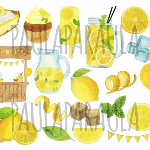 Watercolor Lemonade Clipart, Summer | Master Bundles