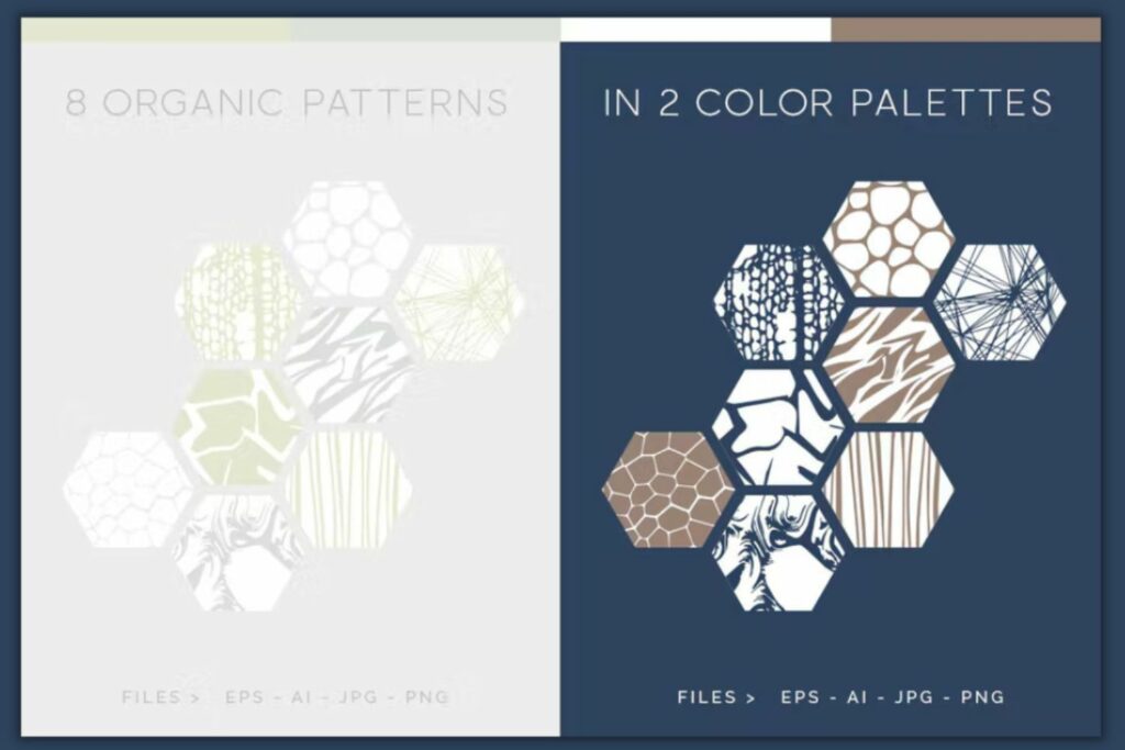 8 Organic Seamless Vector Patterns - MasterBundles