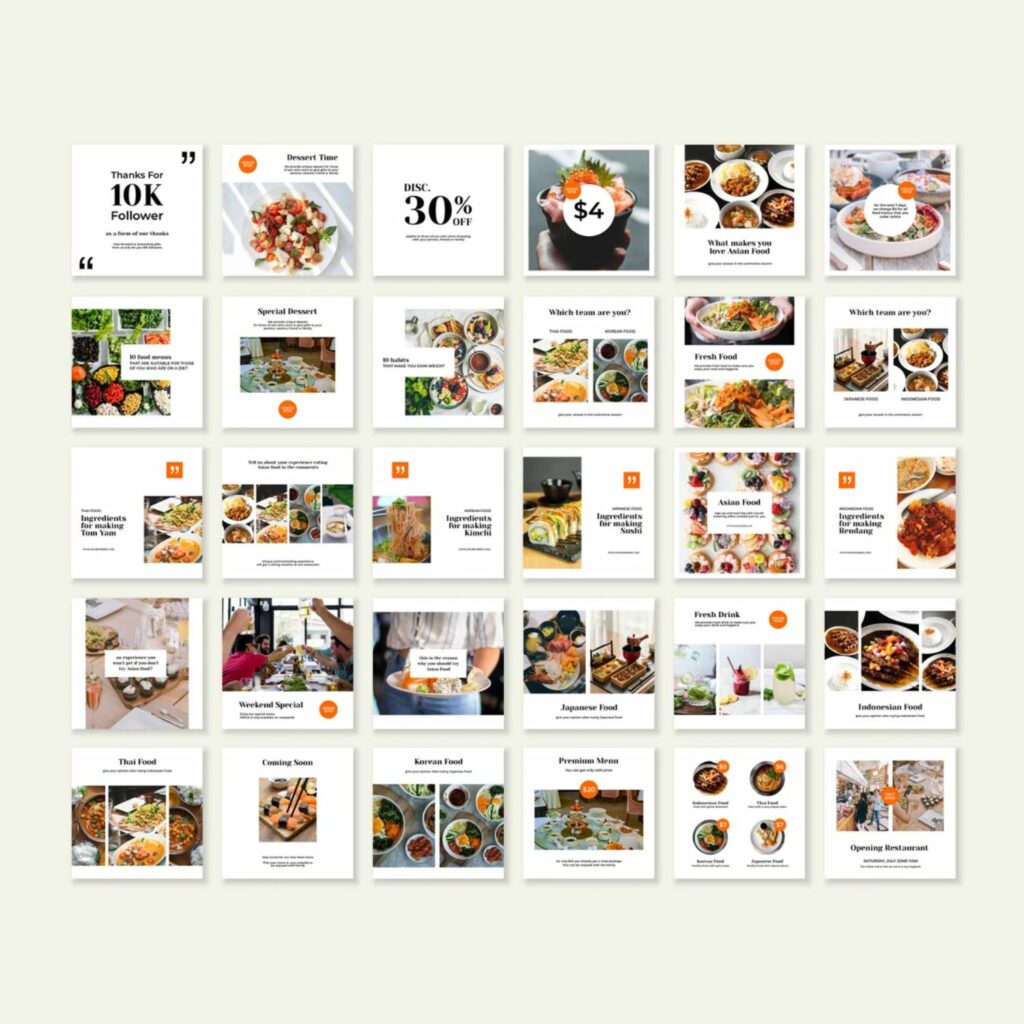 Restaurant Business Instagram Template Designs Food & Beverage Free ...