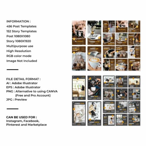 Social Media Bundle Template for Coffee Shop - MasterBundles