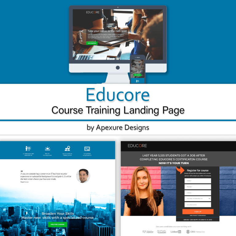 Educore Course Training Landing Page – MasterBundles