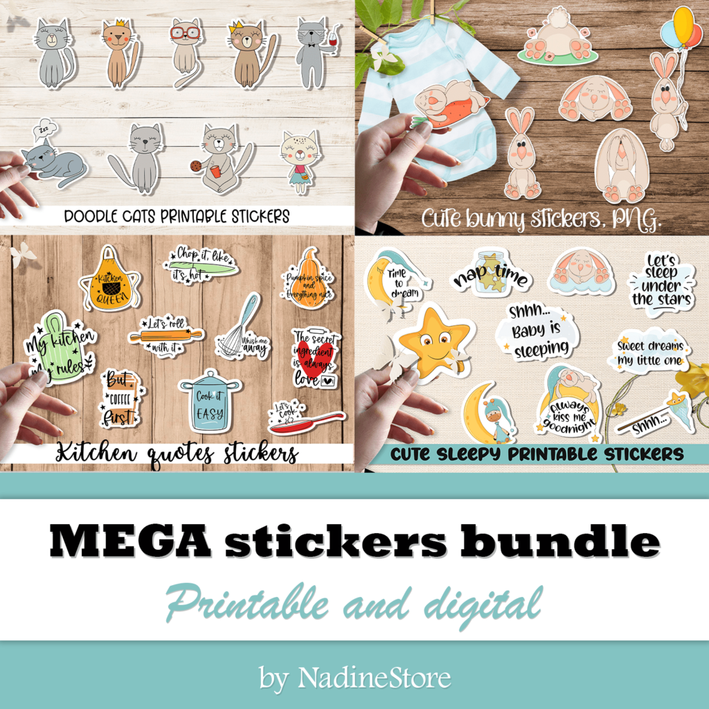 Mega Stickers Bundle Printable And Digital – Masterbundles