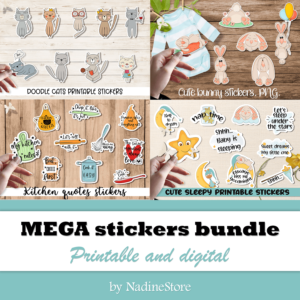 MEGA Stickers Bundle Printable and Digital – MasterBundles