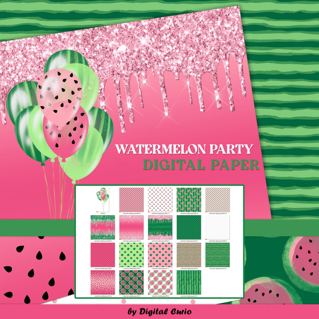 Watermelon Party Digital Paper – MasterBundles