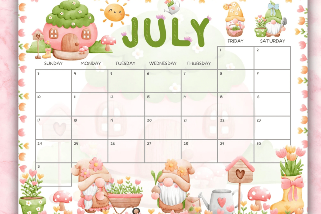 Best Printable Calendars July 2022