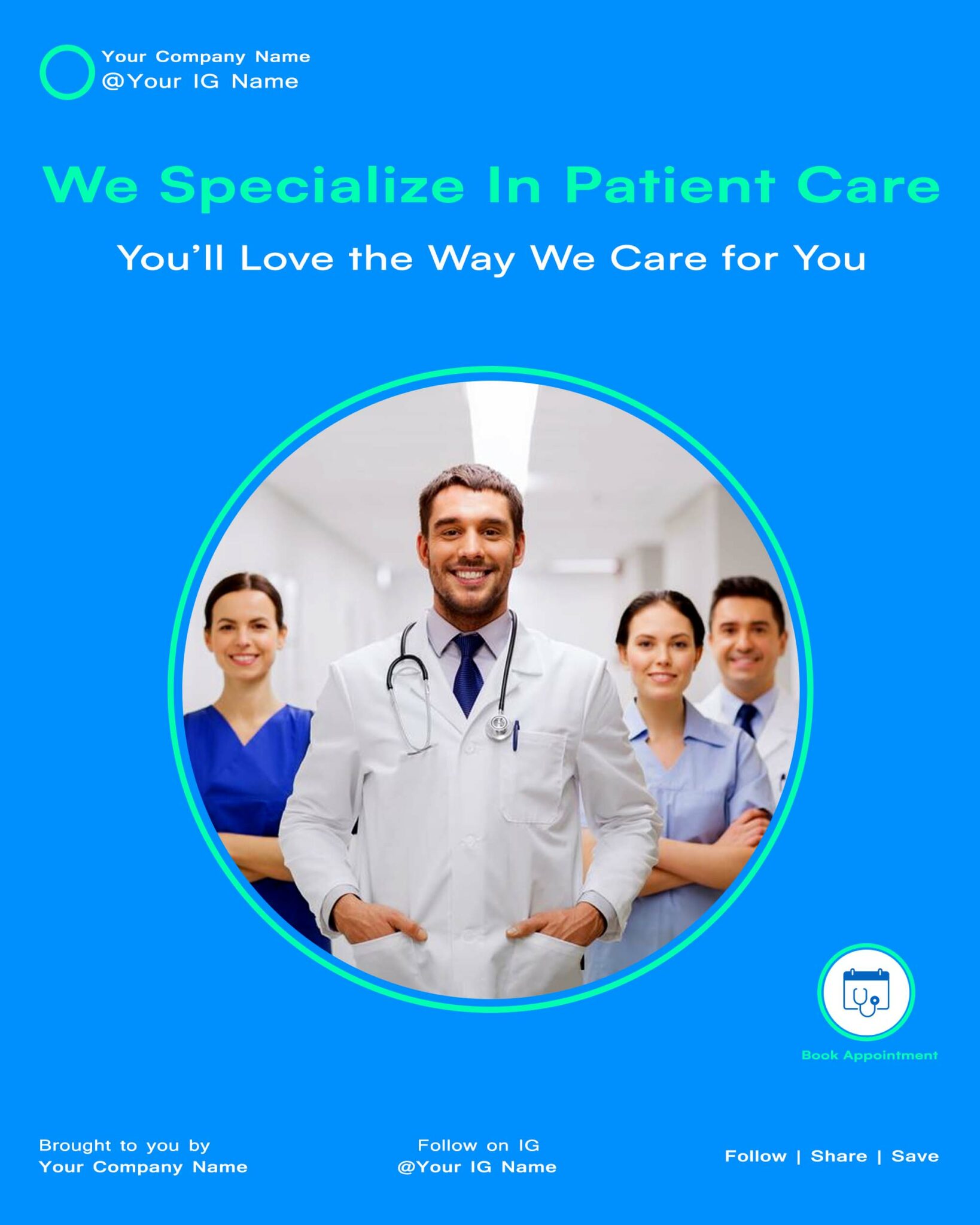 3 doctor / hospital Creative instagram post templates - MasterBundles