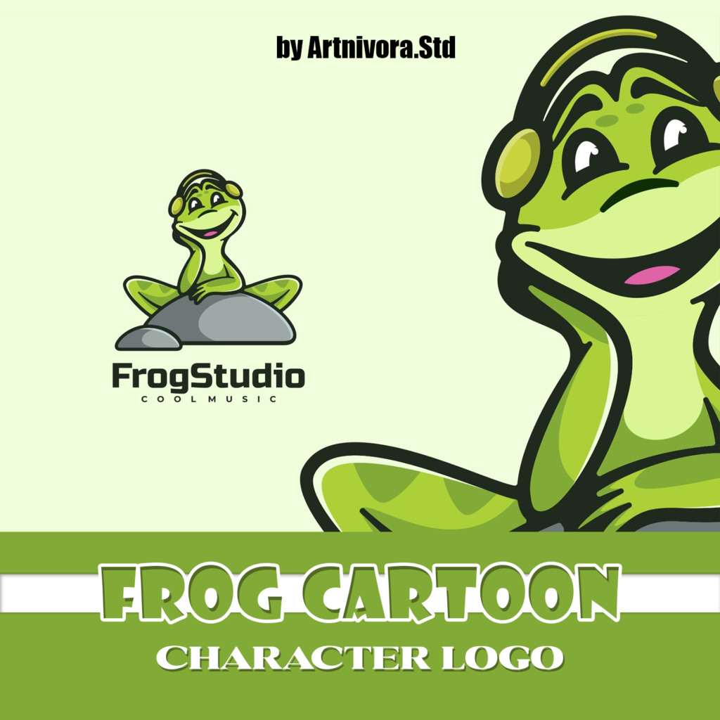 Frog Cartoon Character Logo – MasterBundles