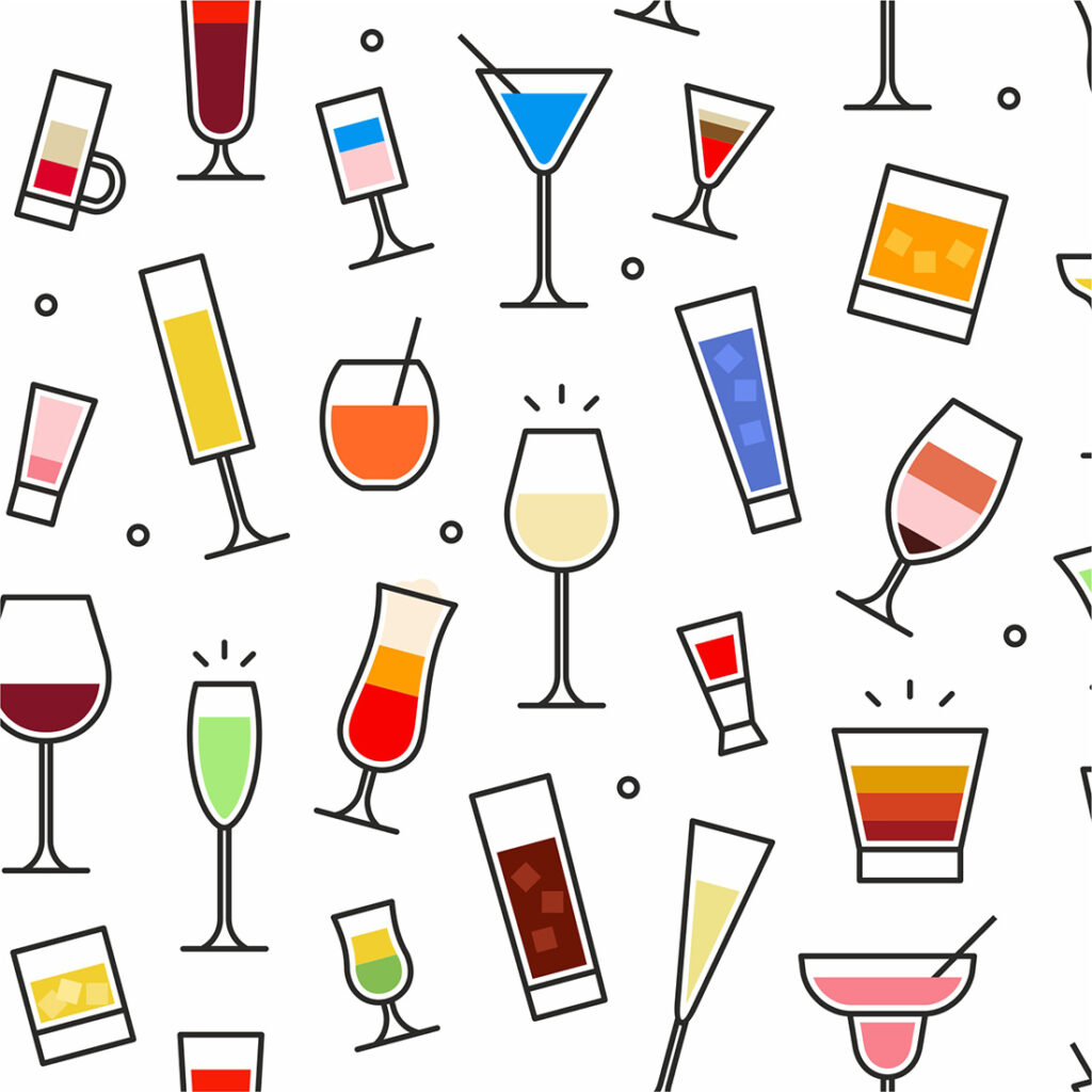 Cocktails Set + pattern - MasterBundles