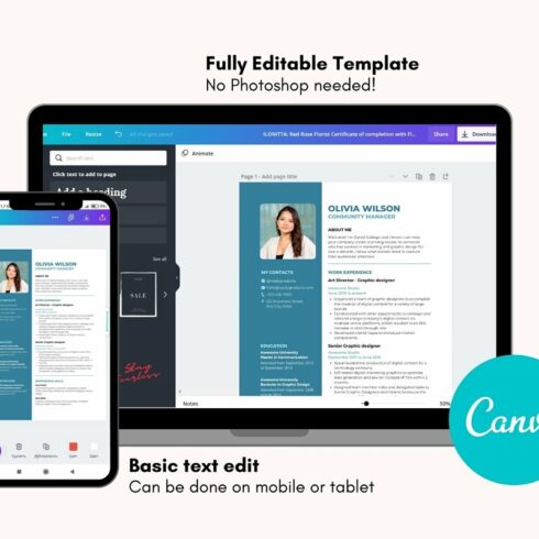 Resume Canva Template, Printable A4 | Master Bundles