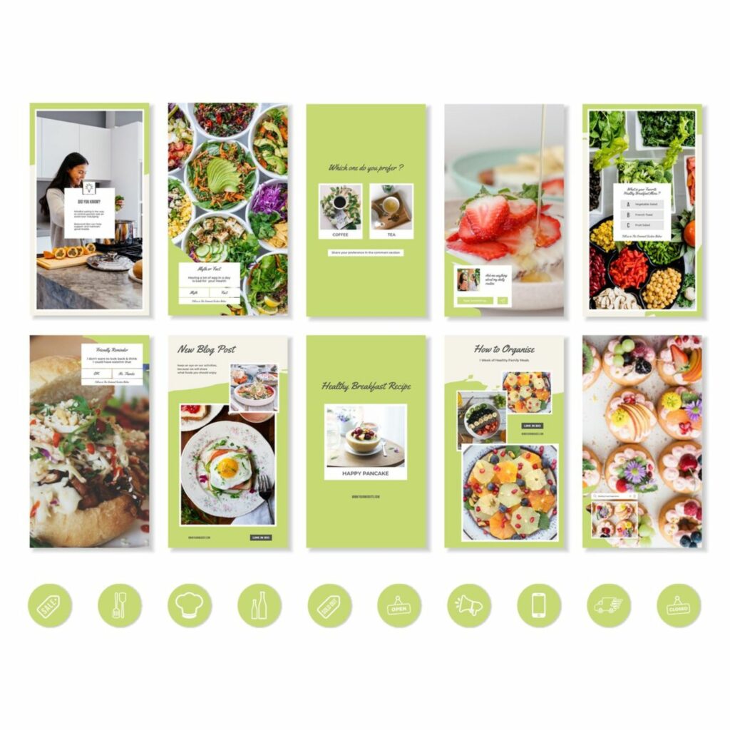 Instagram Marketing Templates Food Blogger Restaurant Free Story and ...