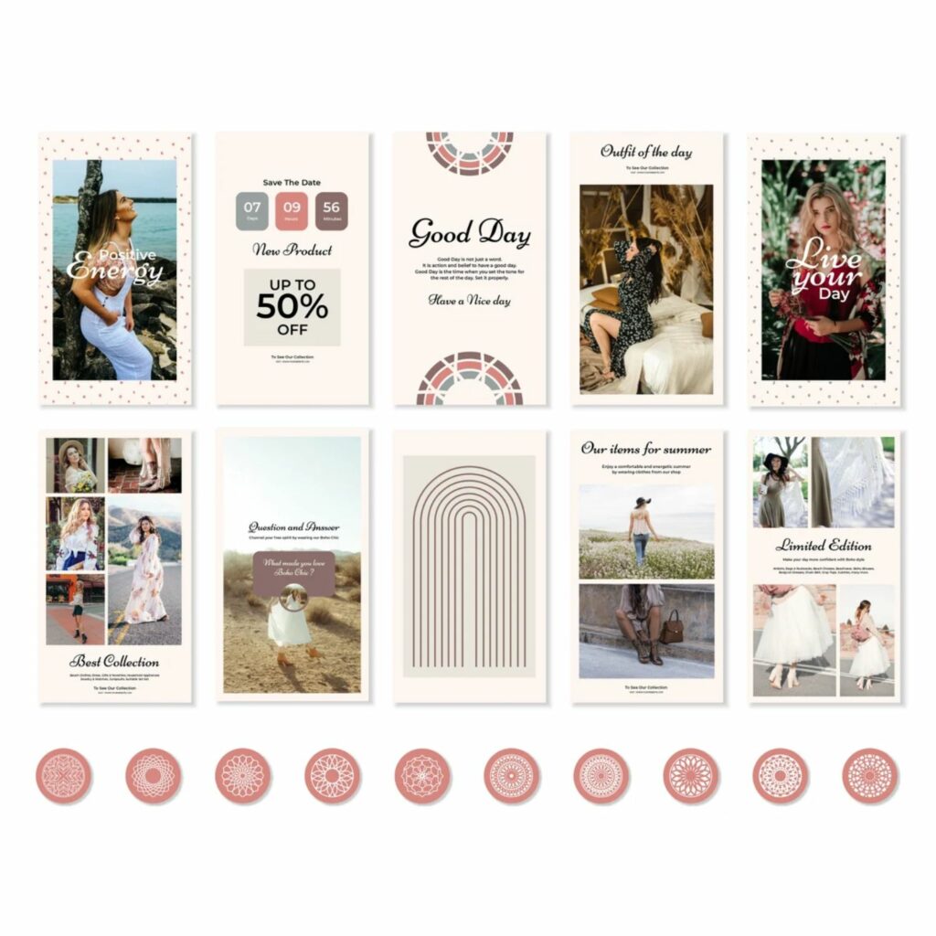 Instagram Engagement Post and Story Template Boho Chic Free Story and ...