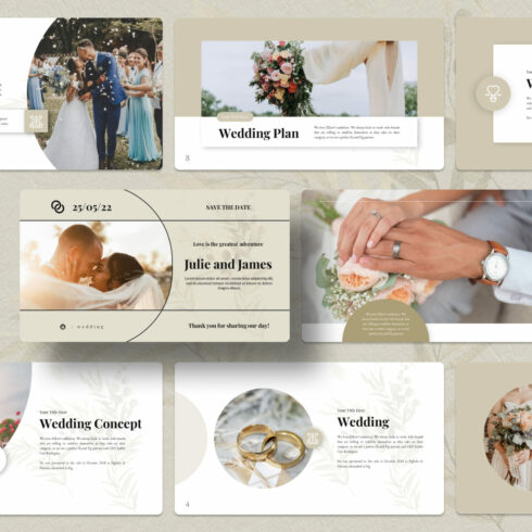 Save the Date Wedding Powerpoint Template – MasterBundles