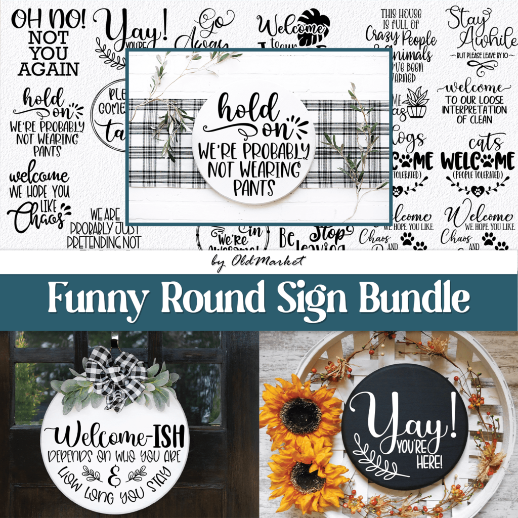 Funny Round Sign Bundle - Round SVG Files - Farmhouse Signs – MasterBundles