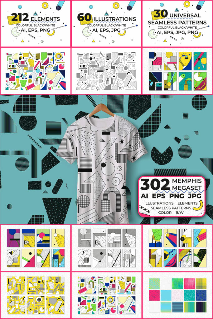 302 Illustrations+Elements+Patterns – MasterBundles