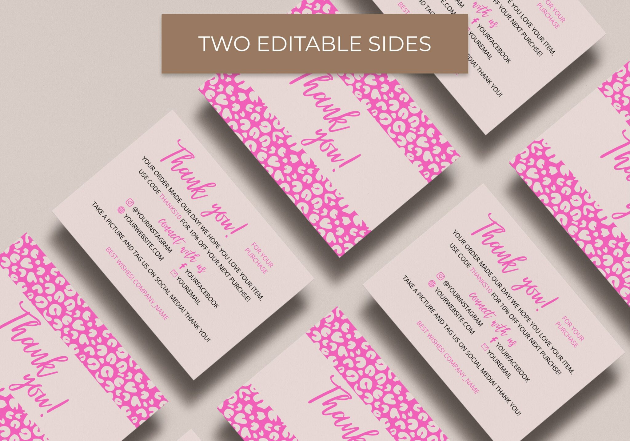 Pink Thank You Card Template – MasterBundles