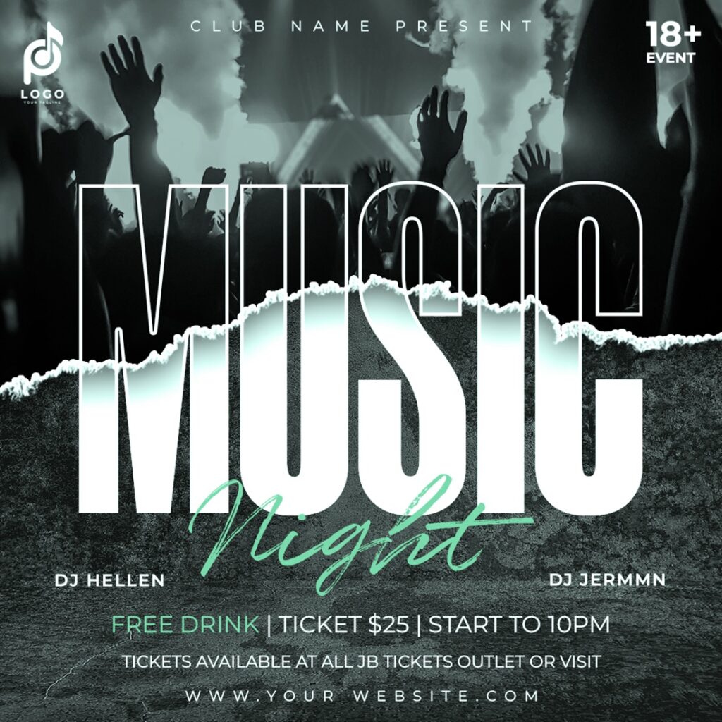 Music Event Instagram Post Design - MasterBundles