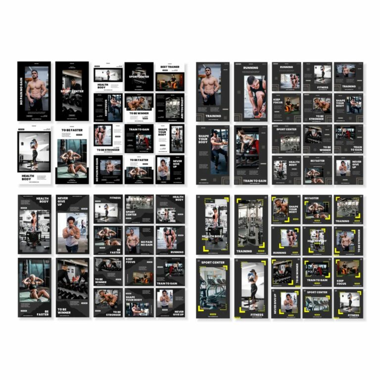 Social Media Bundle Template for Sport and Gym - MasterBundles
