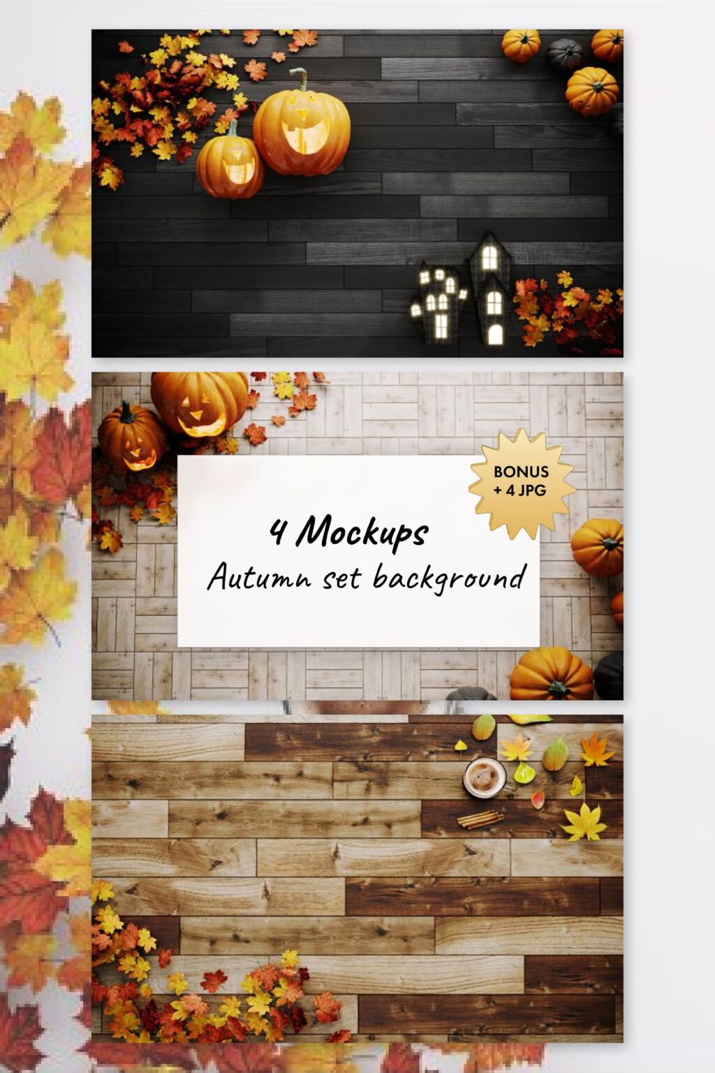 4 Autumn Set Mockups Background – MasterBundles