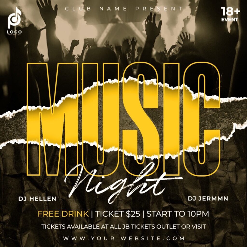 Music Event Instagram Post Design - MasterBundles