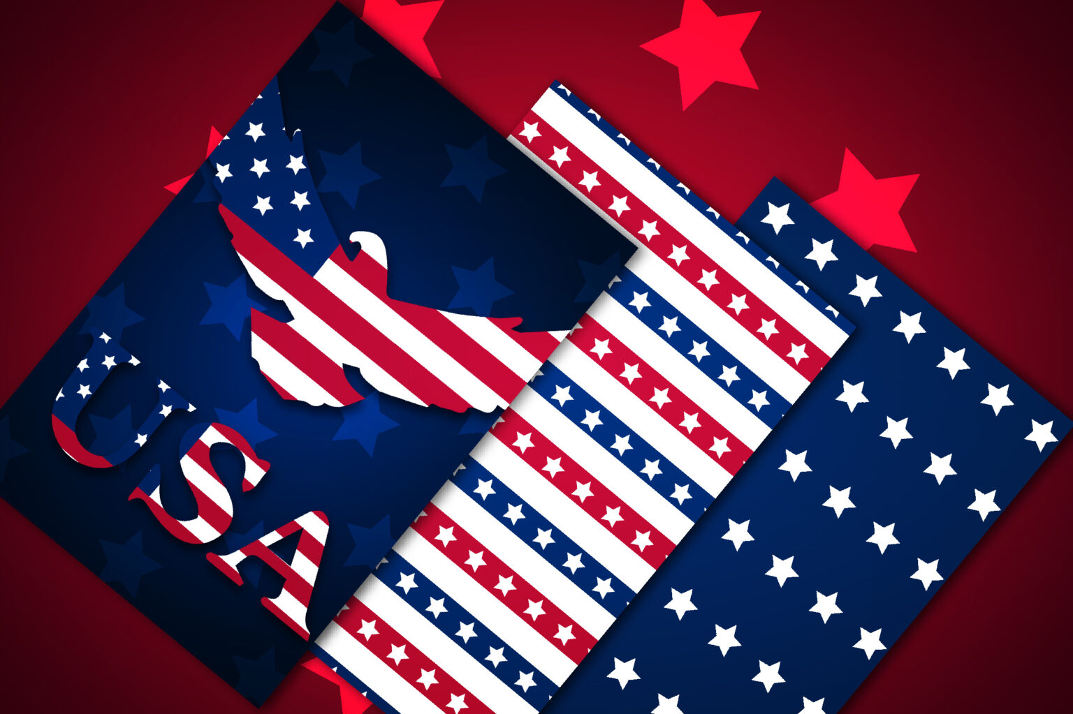 4th of July Digital Paper and Background Set - MasterBundles