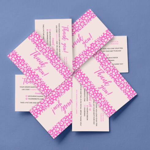 Pink Thank You Card Template | Master Bundles