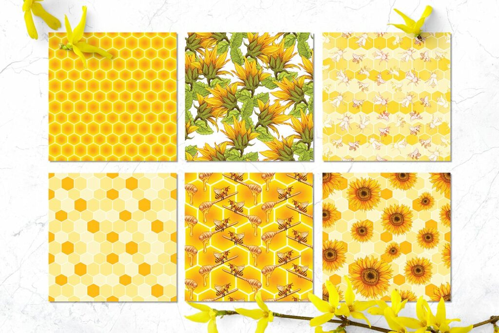 Bee & Honey Digital Paper Pack – MasterBundles