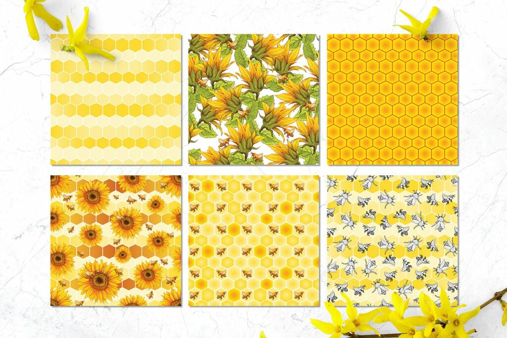 Bee & Honey Digital Paper Pack – MasterBundles