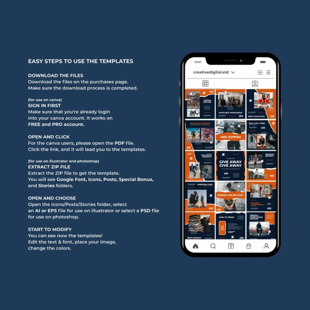 Instagram Engagement Post and Story Template Street Style Free Story ...